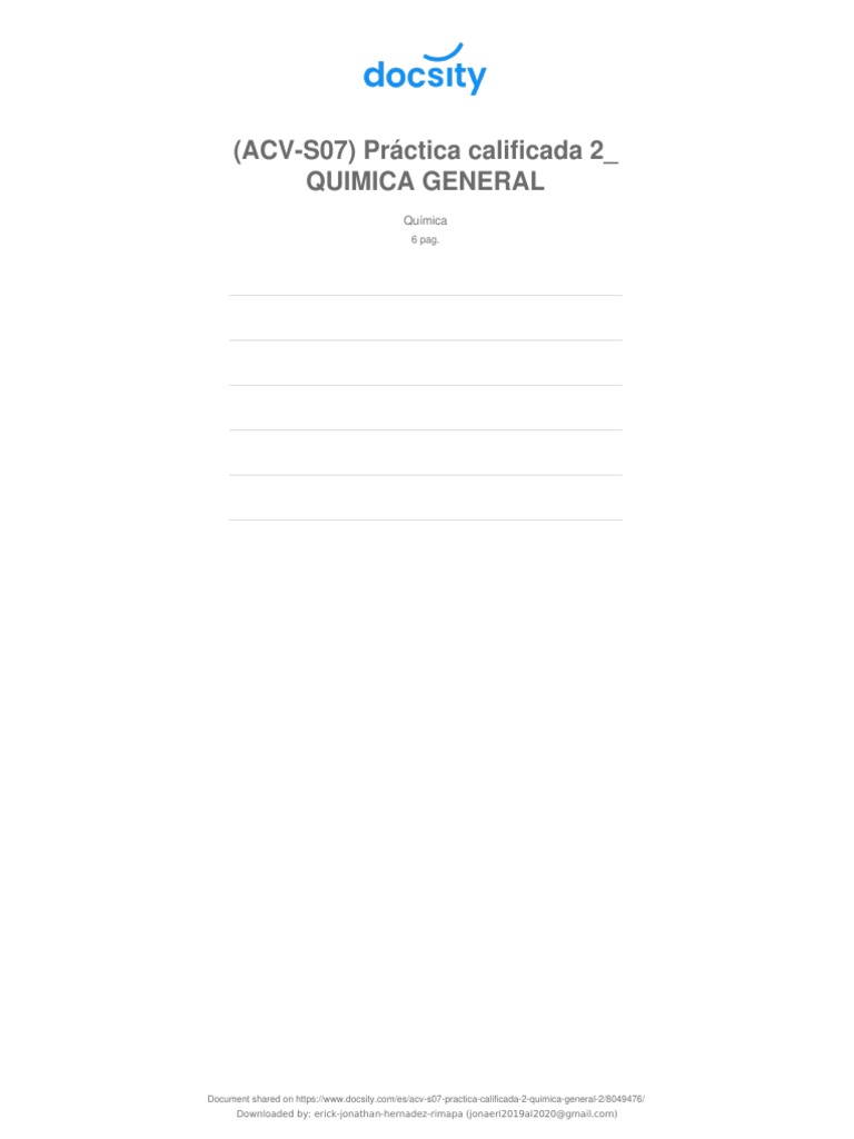 Docsity Acv s07 Practica Calificada 2 Quimica General 2 | PDF | Química | Gases