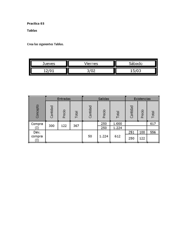 Practica 03 Tablas | PDF