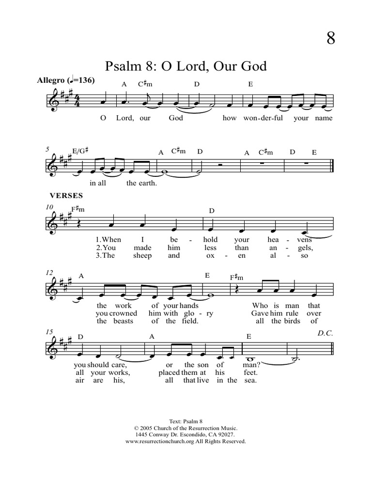 008 Psalm 8 - Full Score | Download Free PDF | Religious Texts | Wisdom ...