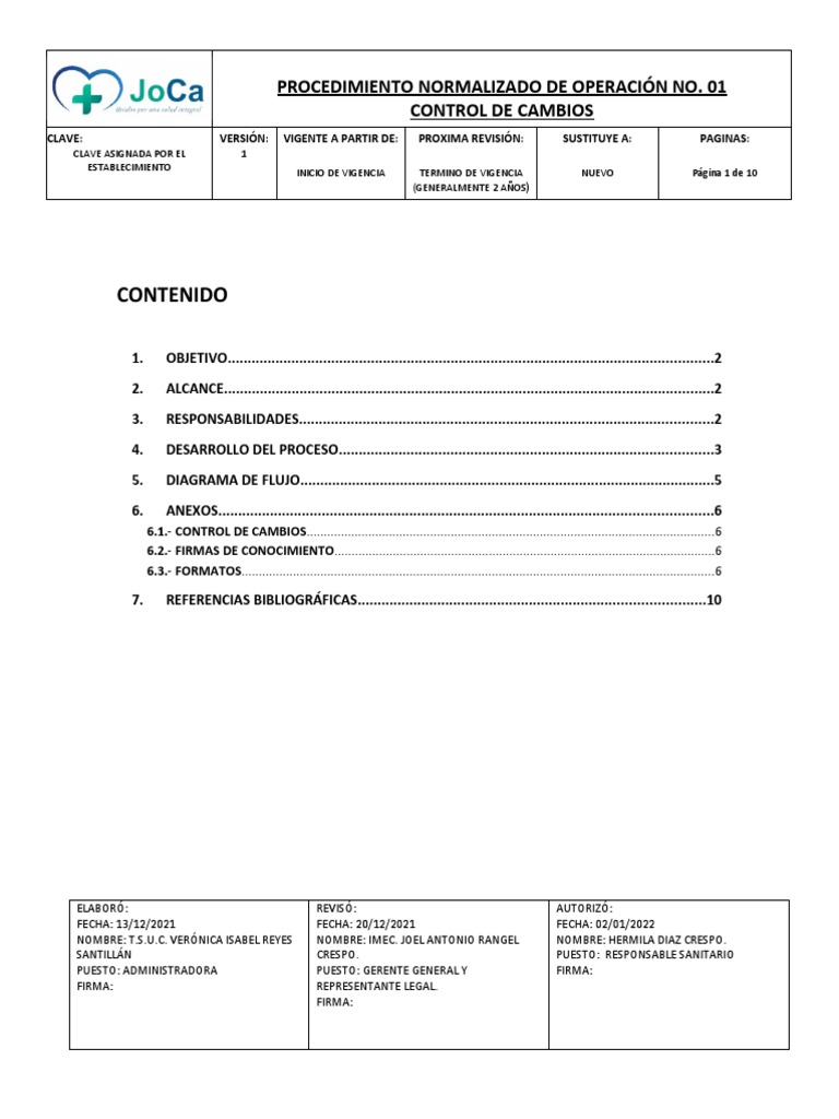 Pno Control de Cambios | PDF