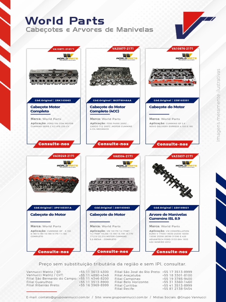 World Parts - Cabeçotes e Arvores de Manivelas | PDF