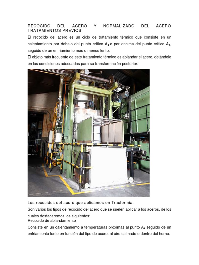 Recocido Del Acero y Normalizado Del Acero Tratamientos Previos | PDF ...