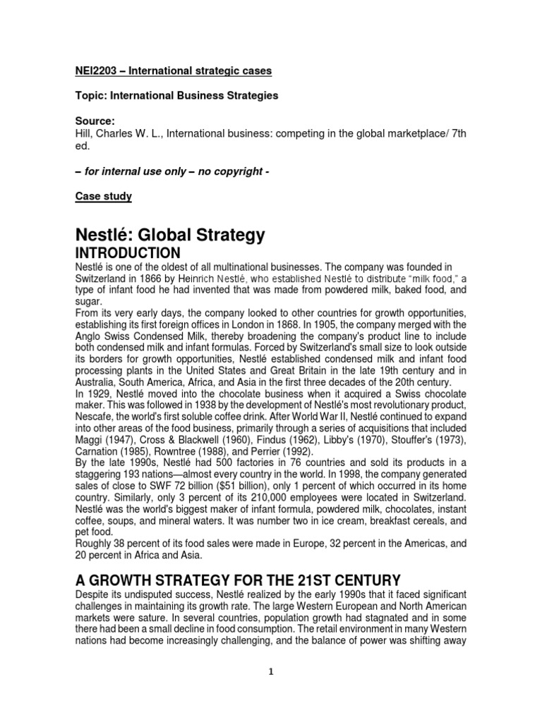 Nestle Case | PDF | Nestlé | Economies