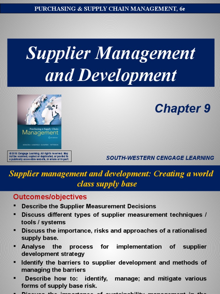 Chapter 9 Supplier Management and Development | PDF | Supply Chain ...