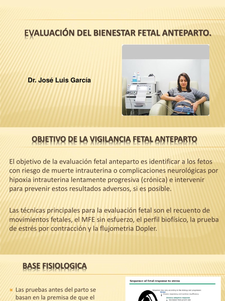 Evaluación Del Bienestar Fetal Anteparto.: Dr. José Luis García | PDF