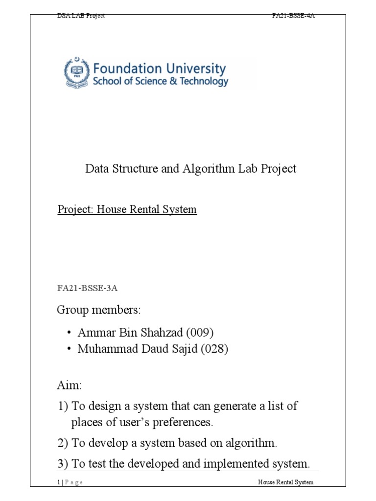 DSA Lab Project Documentation | PDF | Computers DSA Lab Project Documentation | PDF | Computers
