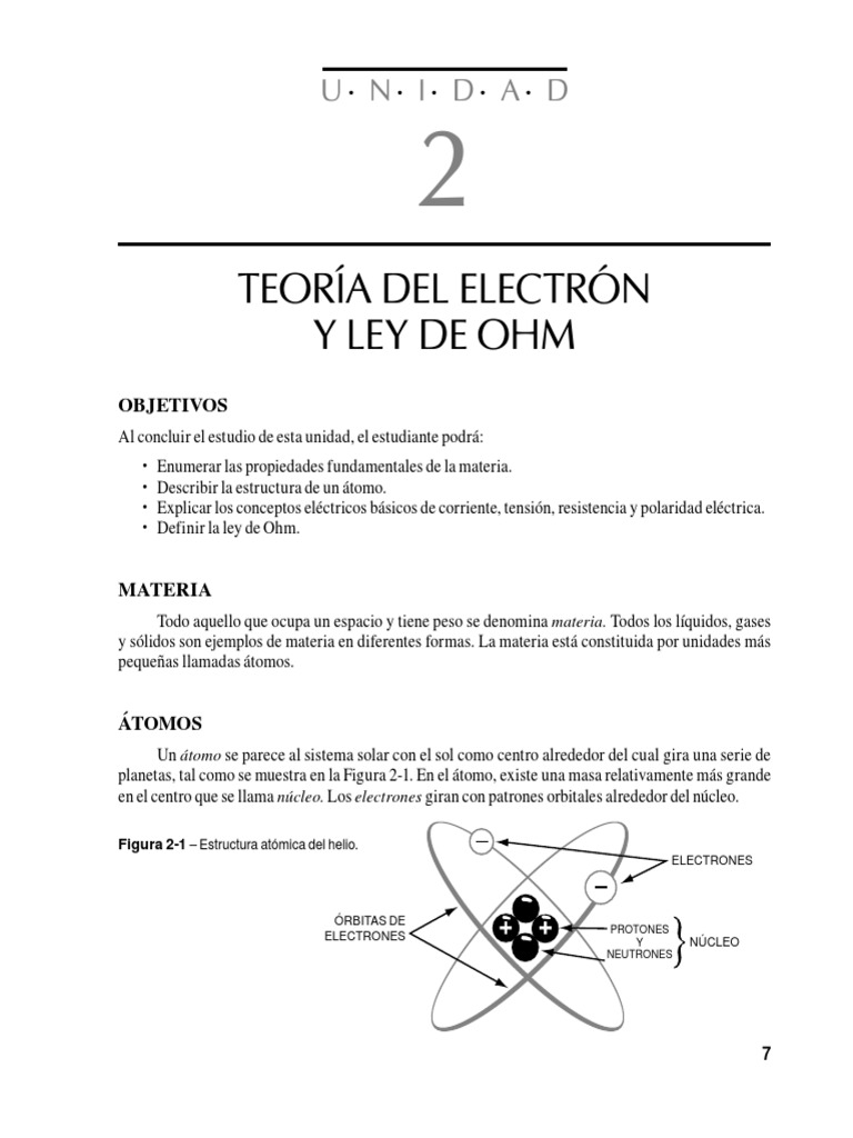 Capitulo 2 Teoria Del Electrón y Ley de Ohmn | PDF | Corriente ...