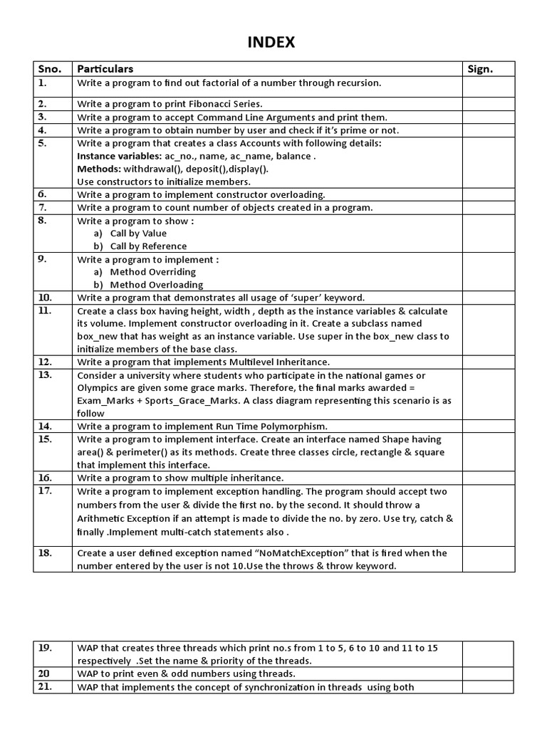 Index Java Pdf Method Computer Programming Class Computer Programming