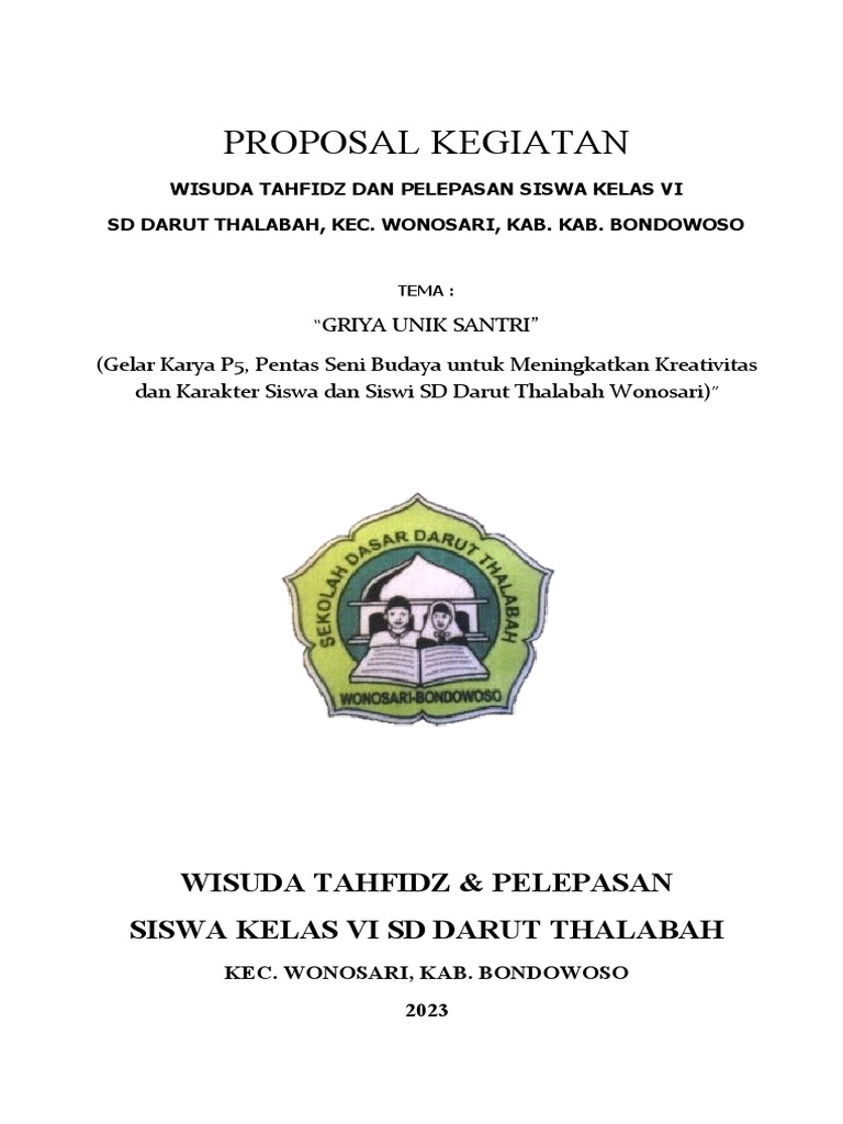 Proposal Perpisahan SD Darut Thalabah | PDF