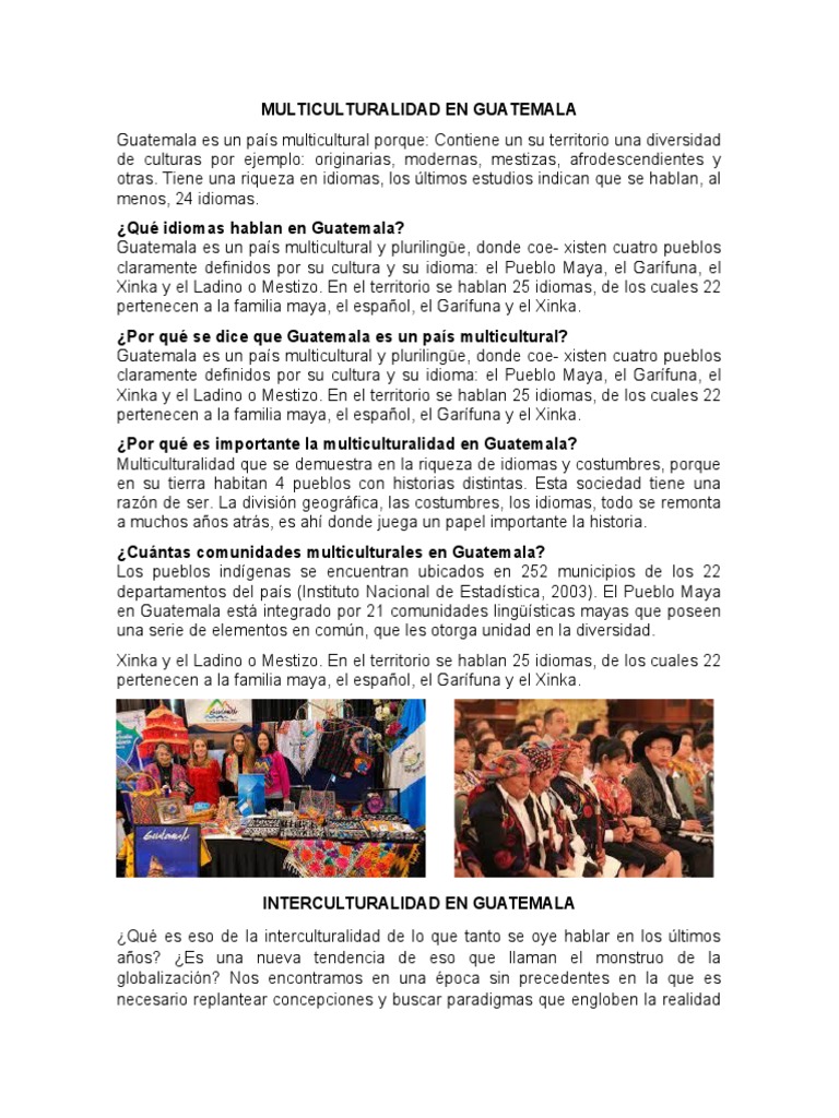 Multiculturalidad en Guatemala | PDF