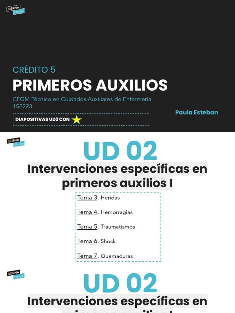 Diapositivas UD2 (Temas 3-7) Con | PDF | Lesión | Primeros auxilios