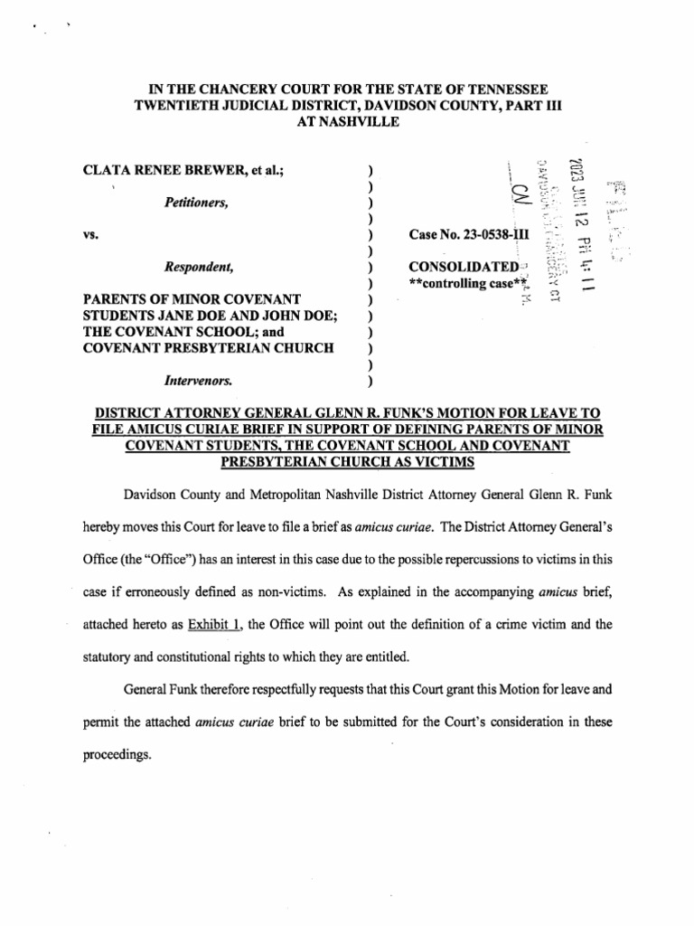 DA Motion For Leave To File Amicus Curiae Brief | PDF