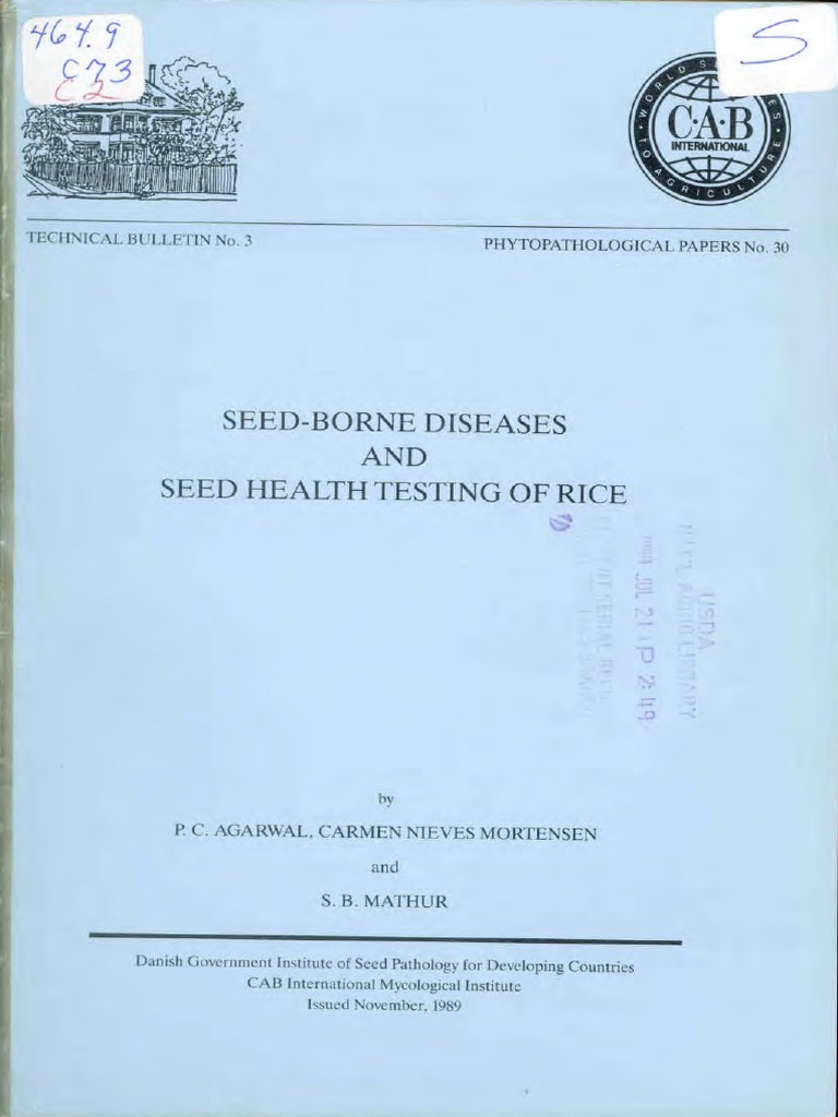 Agarwal Et Al 1989 - Seed-Borne Diseases and Seed Health Testing of ...
