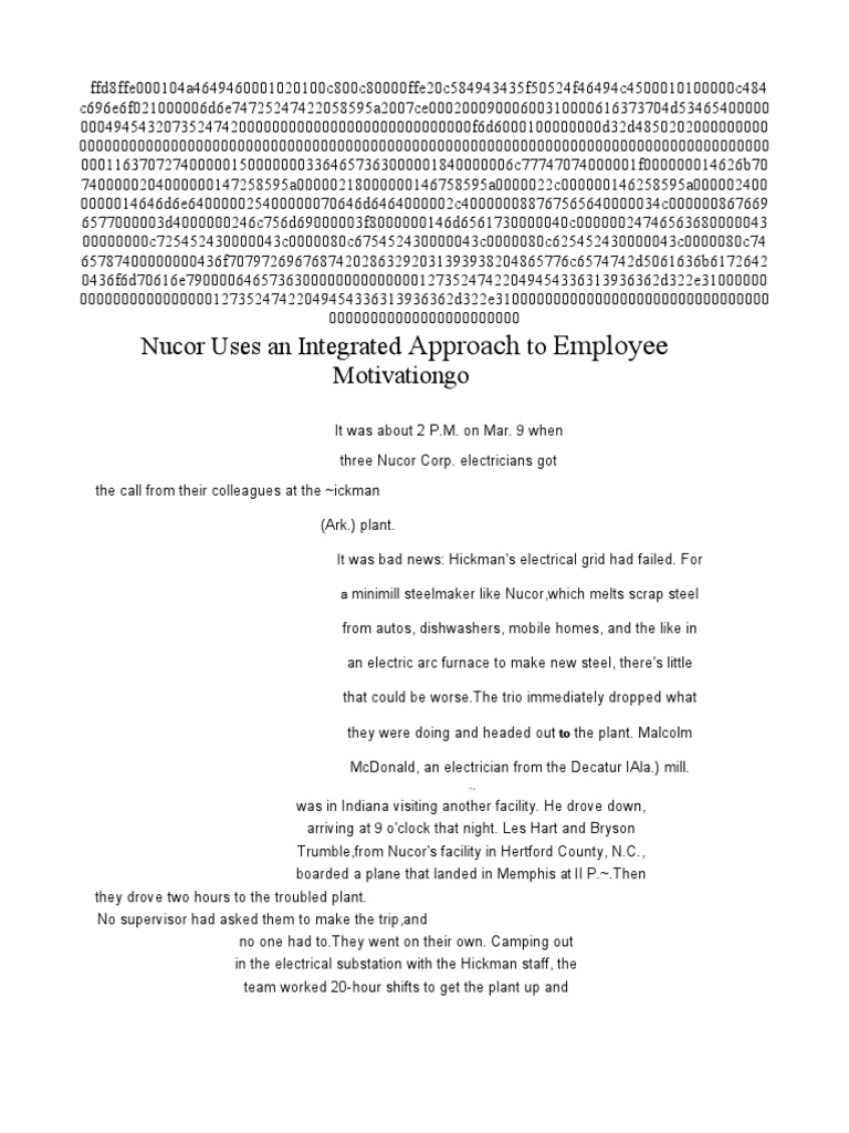 Nucor Case Study | PDF | Steel Mill | Steel