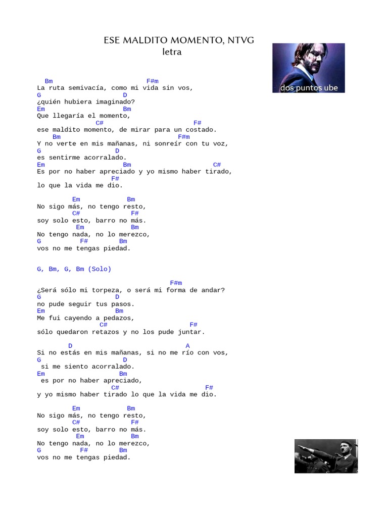 Ese Maldito Momento - No Te Va Gustar | PDF