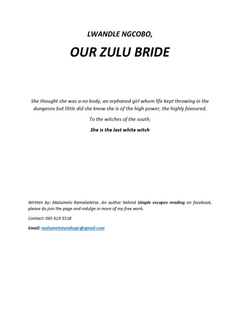 Lwandle Ngcobo, Our Zulu Bride | PDF