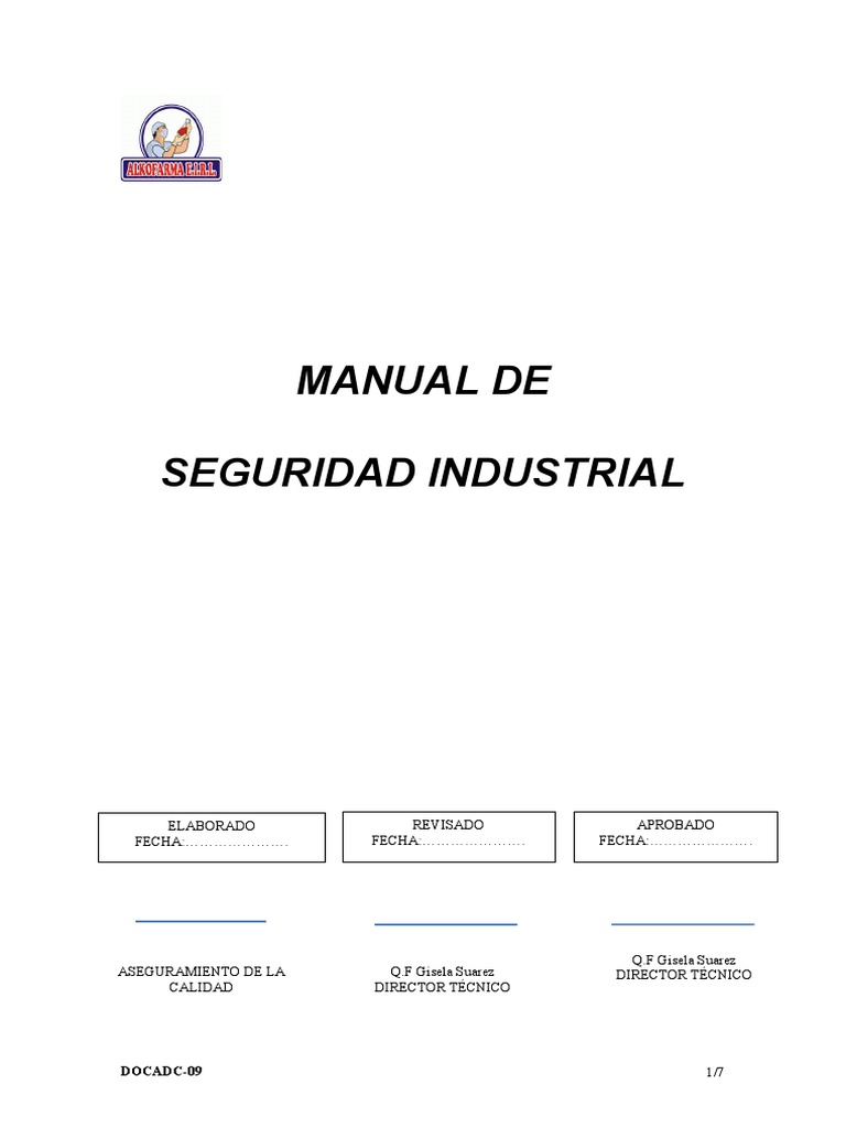 DOCADC-09 Manual de Seguridad Industrial | PDF | Seguridad y salud ocupacional | Peligros