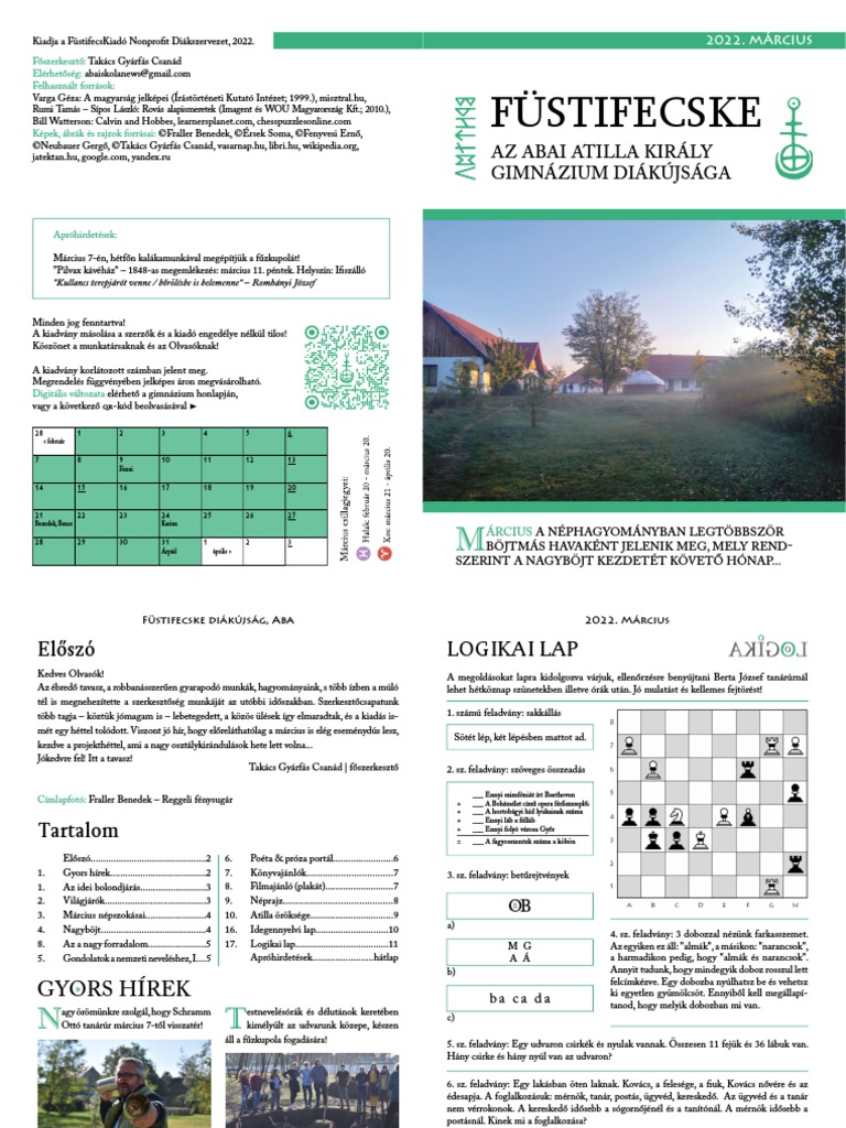 Füstifecske Diákújság 2022 Március | PDF
