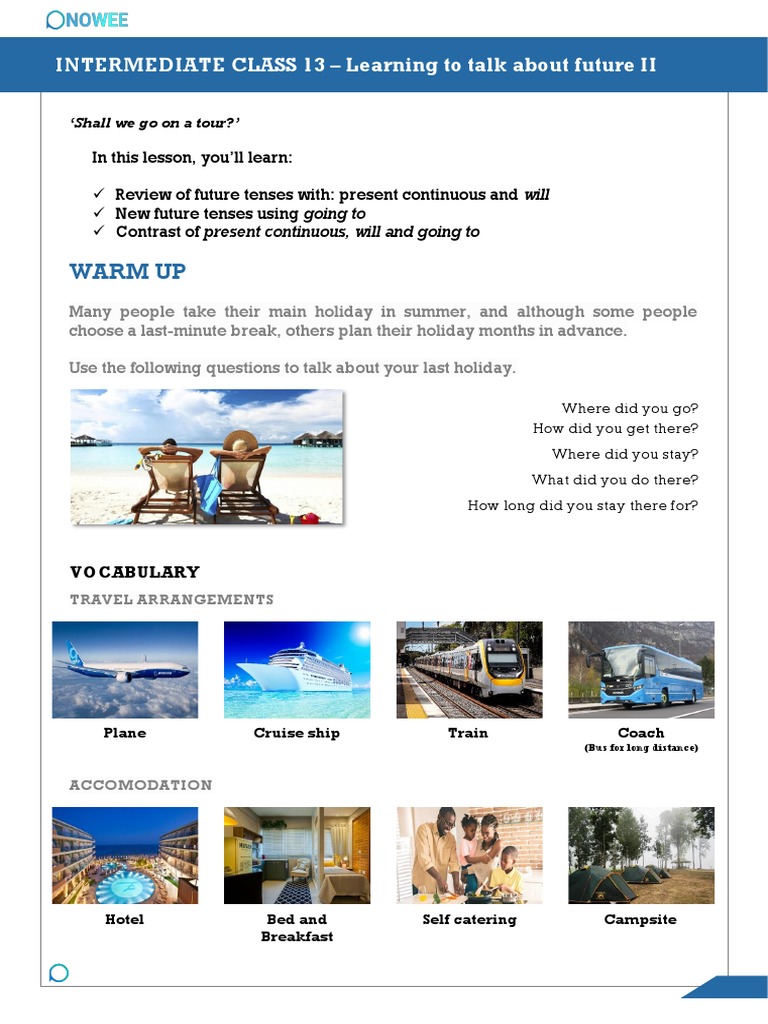 Intermediate Future Tenses Lesson | PDF