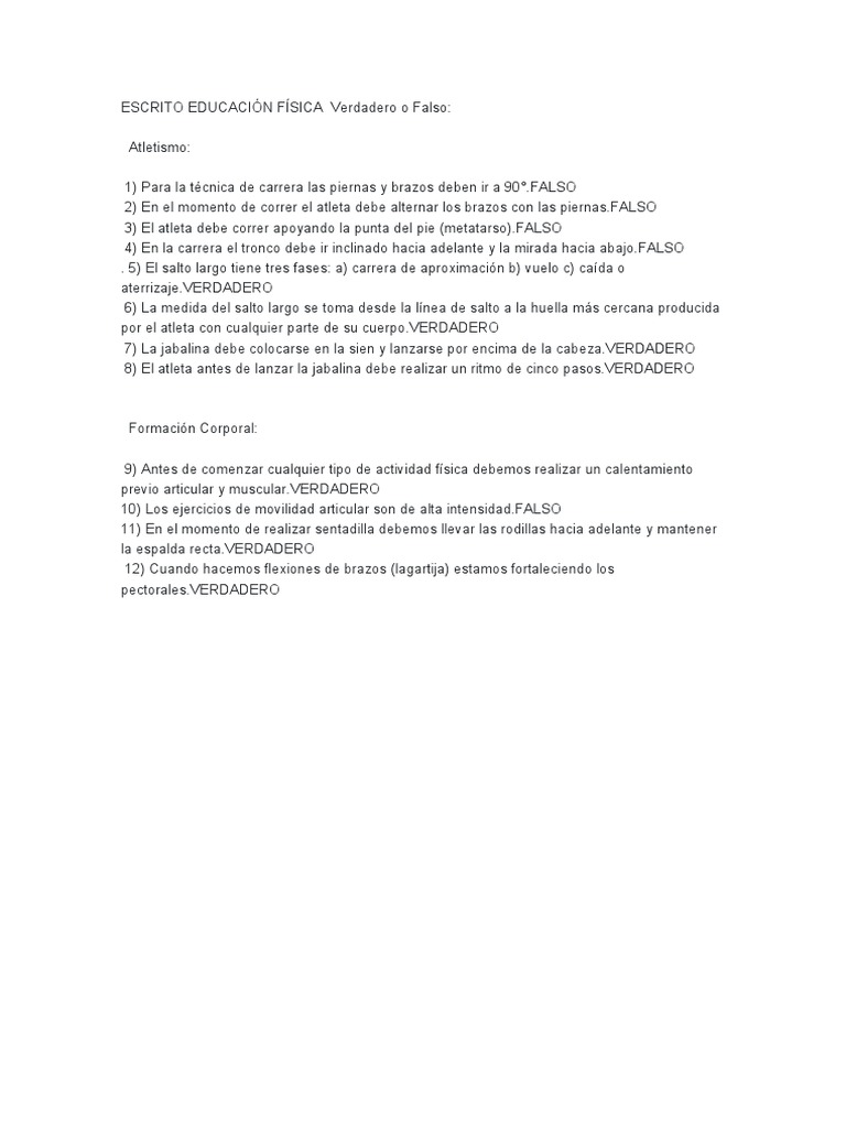 Escrito Educación Física | PDF