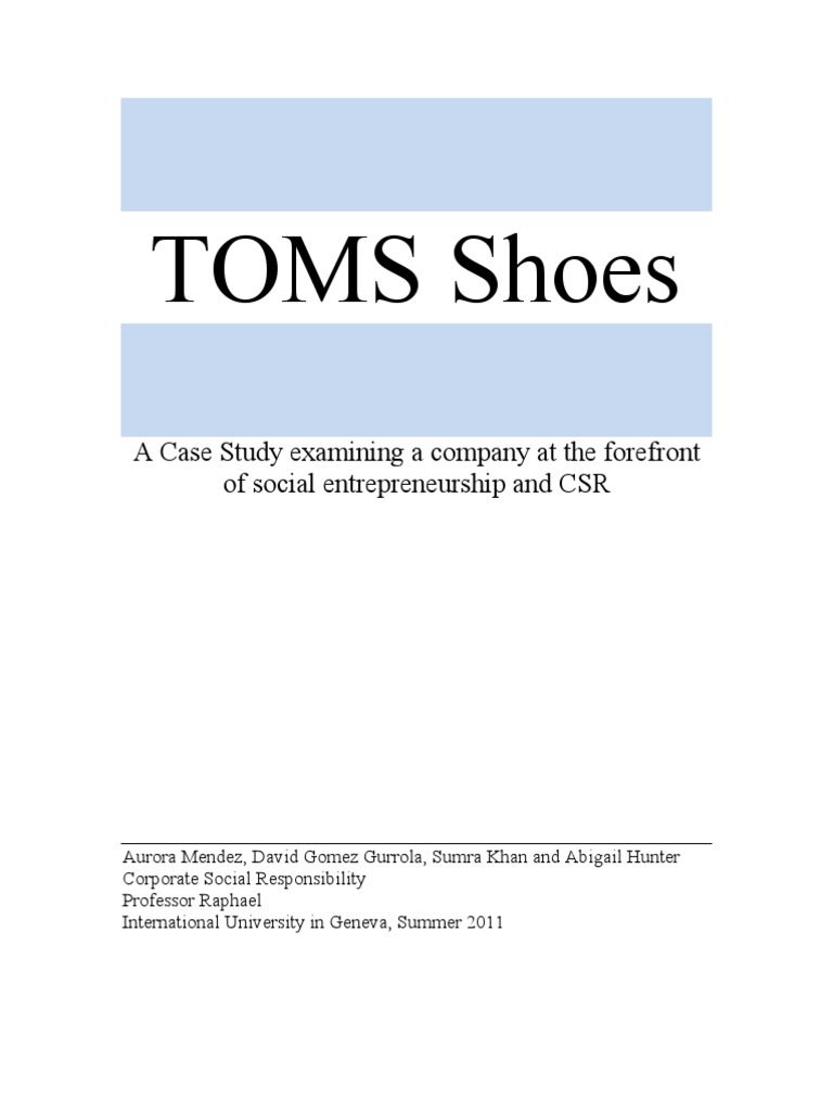 TOMS Shoes: A Model of Social Impact | PDF | Corporate Social ...