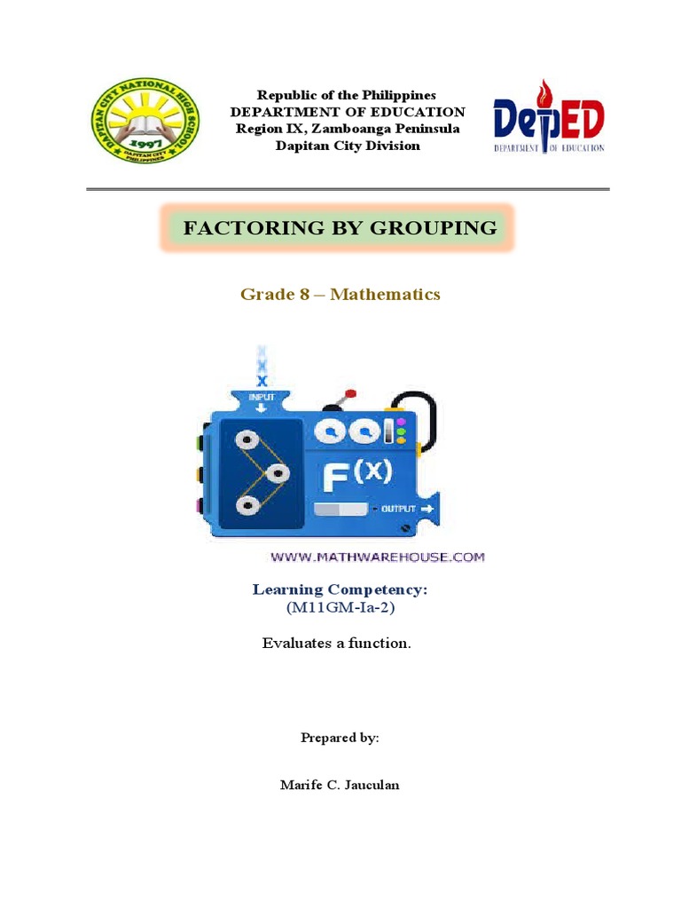Factoring By Grouping Pdf Factorization Polynomial 7348