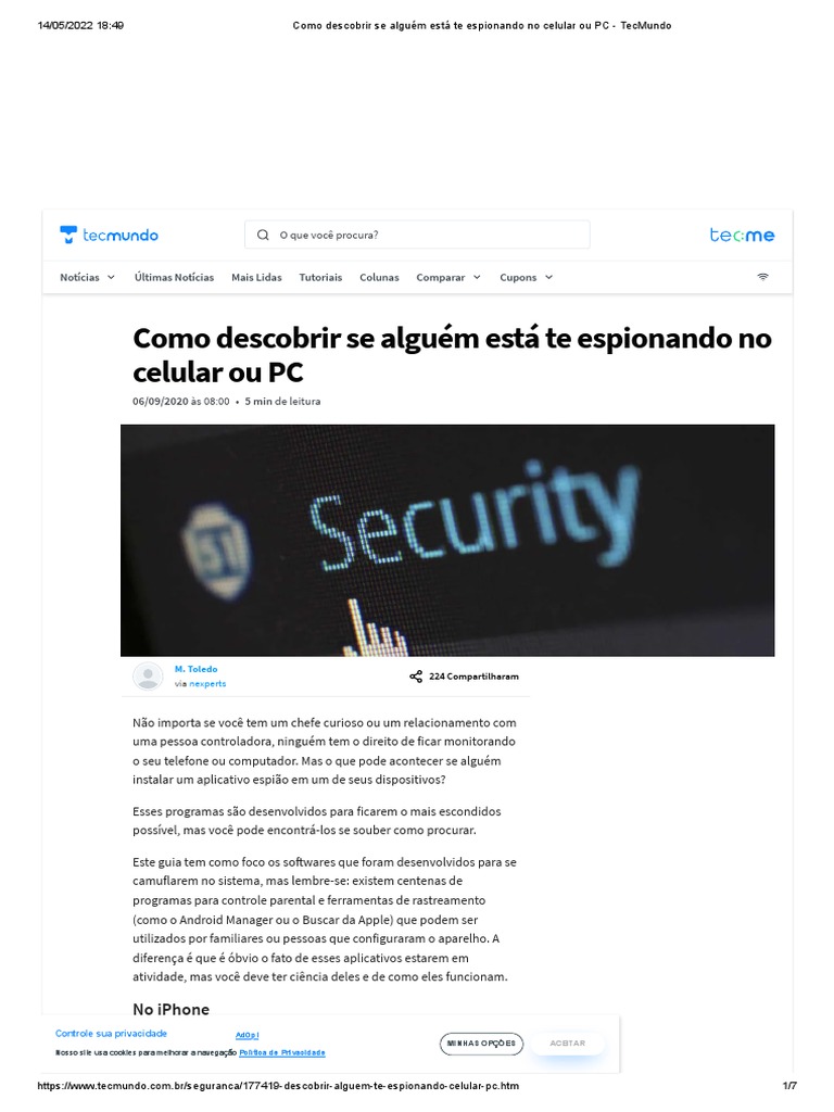 Como Descobrir Se Alguém Está Te Espionando No Celular Ou PC - TecMundo ...