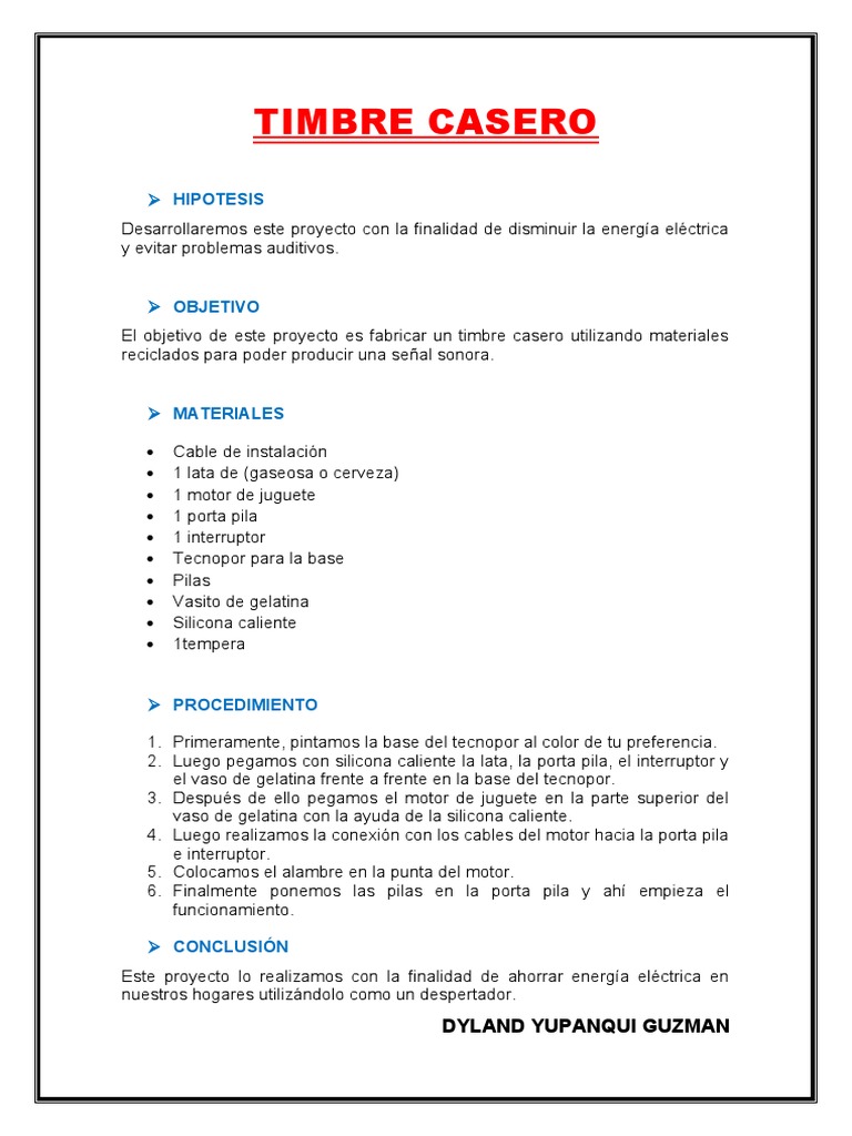 Timbre Casero (Dyland) | PDF