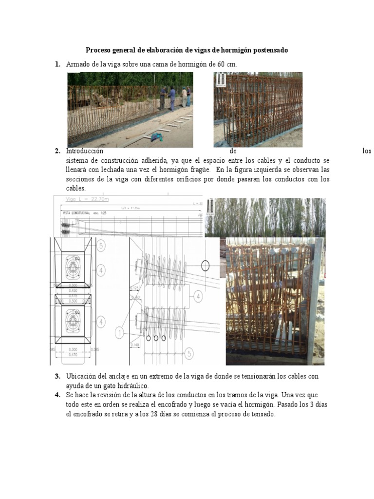 Proceso de Elaboración de Vigas de Hormigón Postensado | PDF | Ciencia ...