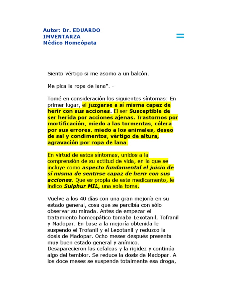 Eduardo Invertaza 5 | PDF | Enfermedad de Parkinson | Homeopatía