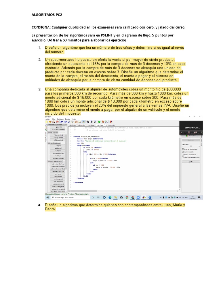 Algoritmos Pc2 | PDF