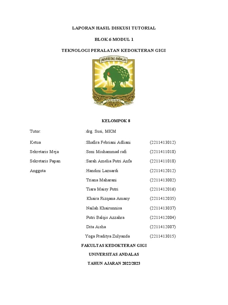 Laporan Tutorial Blok 6 Modul 1 | PDF