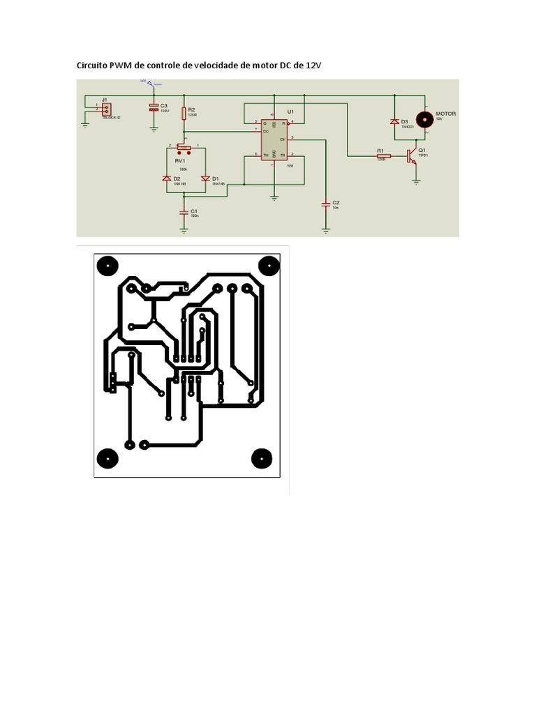 Circuito PWM de Controle de Velocidade de Motor DC de 12V | PDF