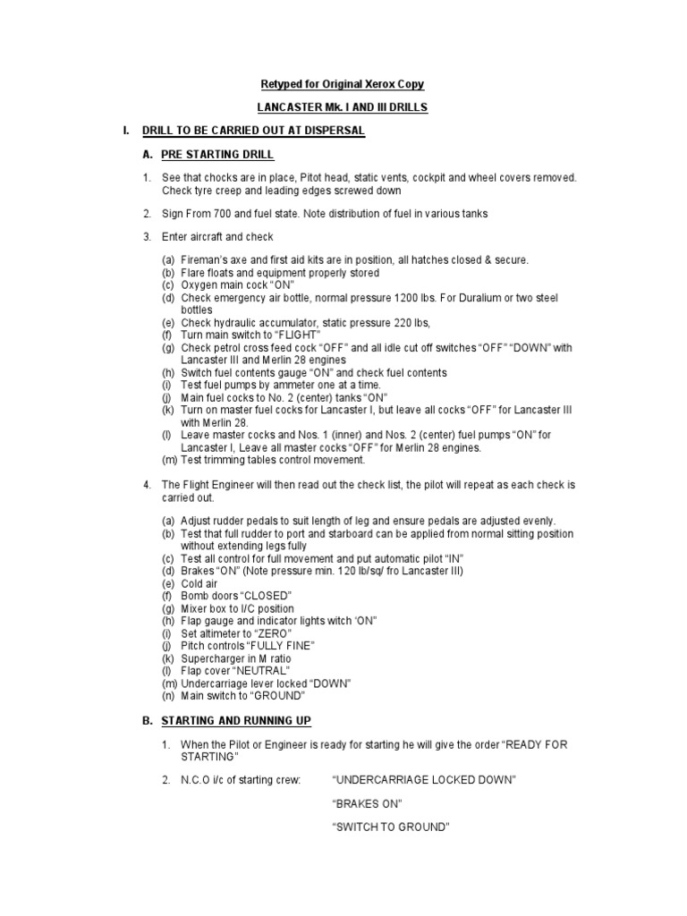 Lancaster - 1 Dispersal Procedure | PDF