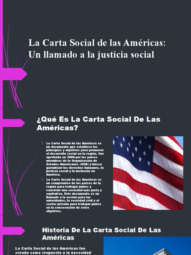 La Carta Social de las Américas Presentación PDF | PDF