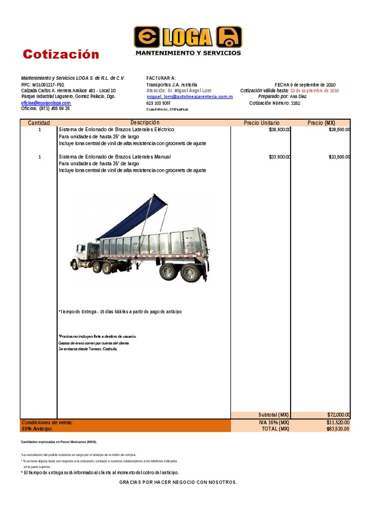 3262 - Sistema de Enlonado de Brazos Laterales - TRANSPORTES JA ...
