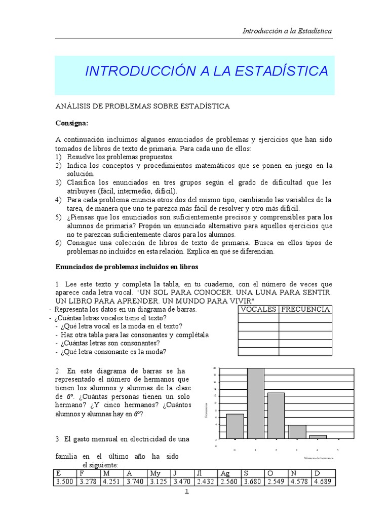 introducción a la estadistica | PDF | Media | Estadísticas