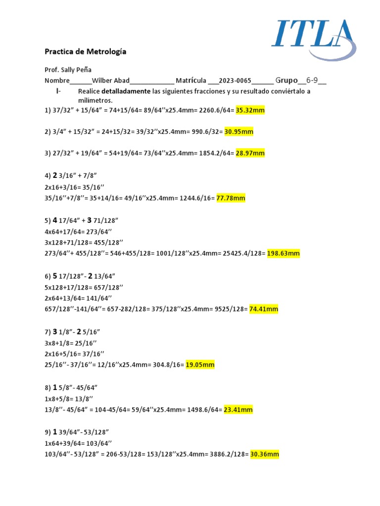 Practica de Conversiones | PDF