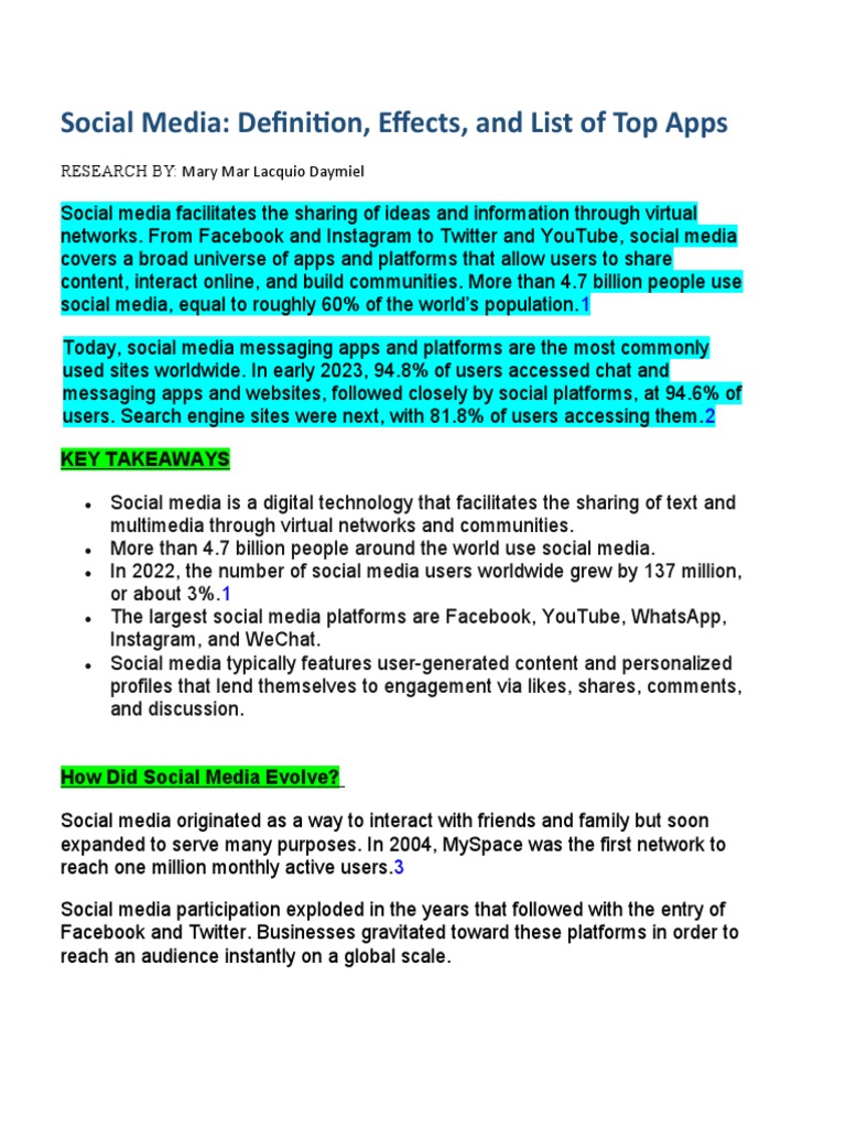 Social Media | PDF | Popular Culture & Media Studies | Social Media