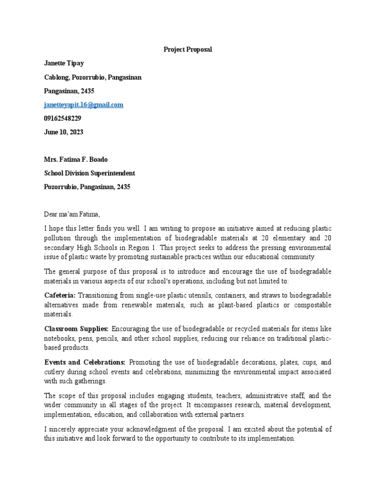 Projectproposal Tips-3 | PDF | Sustainability | Biodegradation