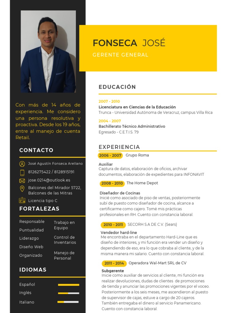 CV José Agustín Fonseca Arellano | PDF