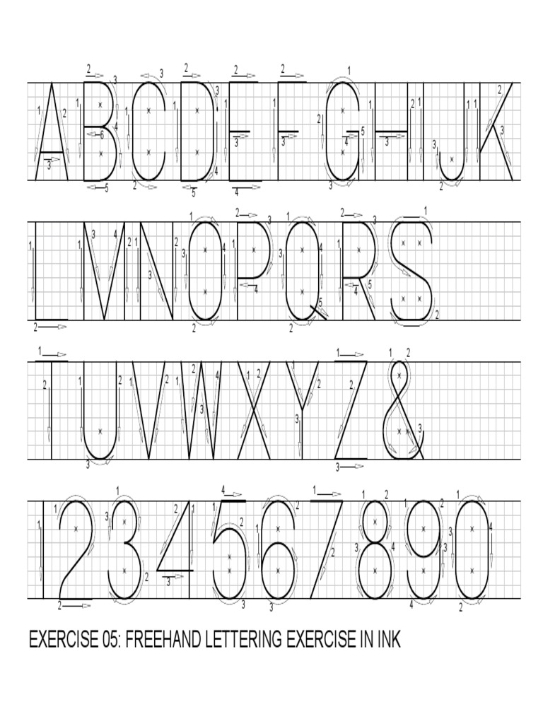 Exer 05 Freehand Lettering Exercise | PDF
