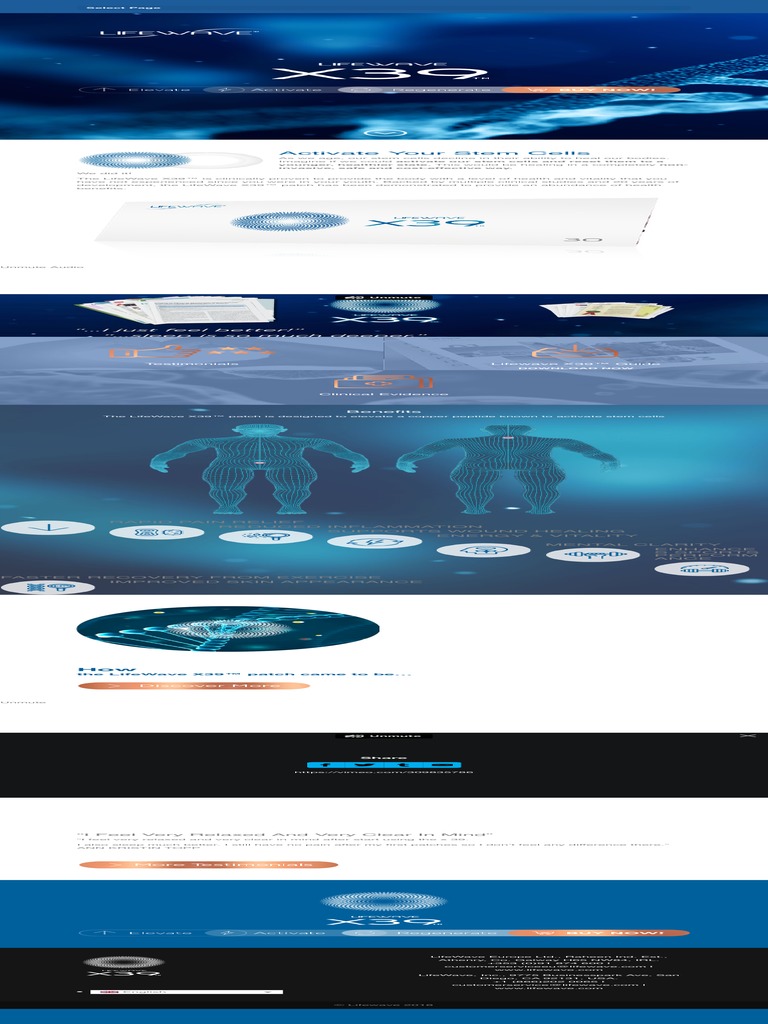 Lifewave Elevate, Activate, Regenerate | PDF