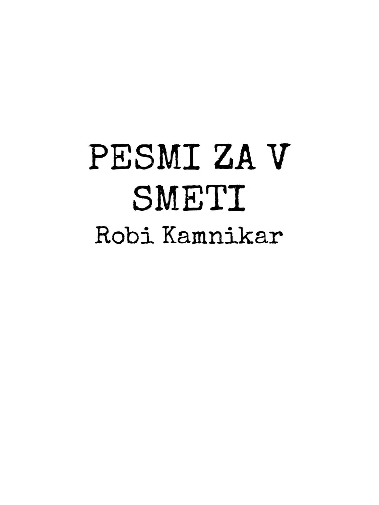 Pesmi Za V Smeti | PDF
