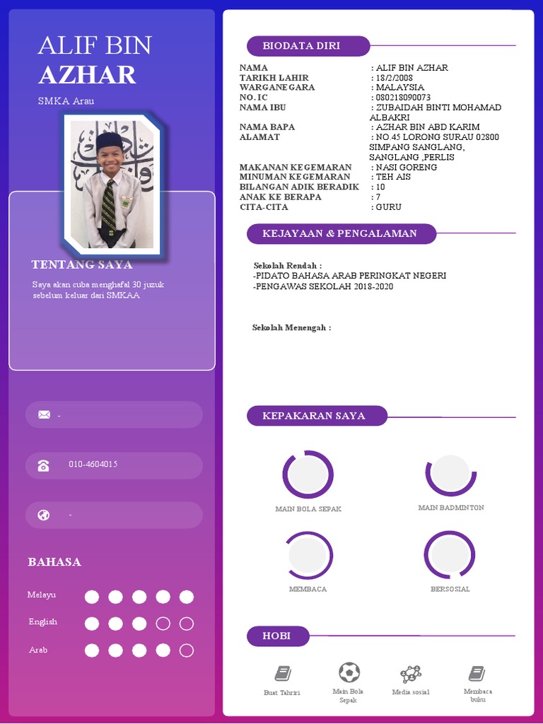 Biodata Alif | PDF