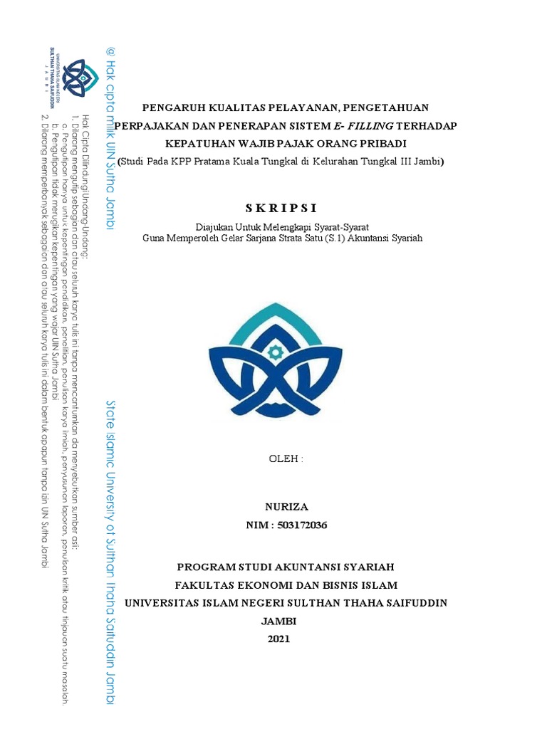 Skripsi: Diajukan Untuk Melengkapi Syarat-Syarat Guna Memperoleh Gelar ...