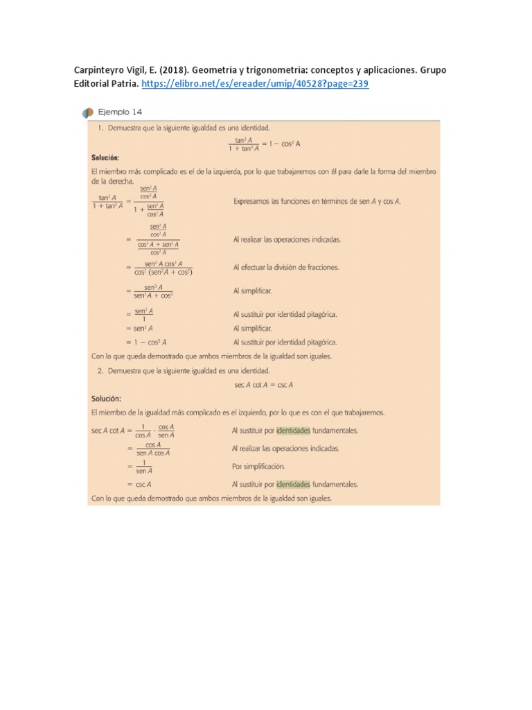 Ejercicios de Trigonometría Avanzada | PDF | Métodos y materiales de ...