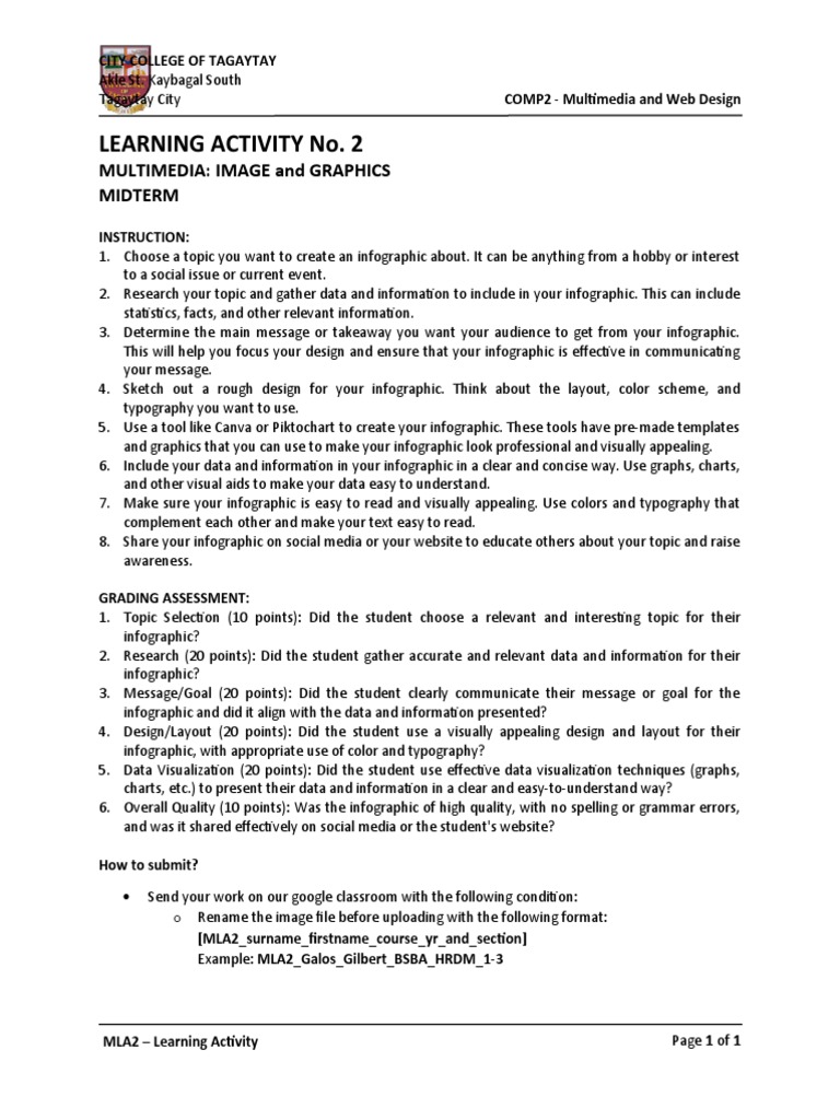 Midterm Learning Activity No 2 | PDF | Infographics | Page Layout