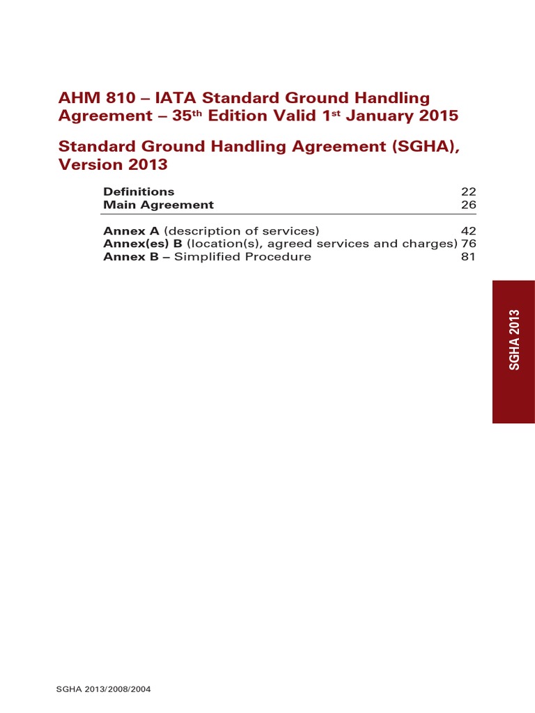 IATA Standard Ground Handling Agreement | PDF | Indemnity | Legal Liability