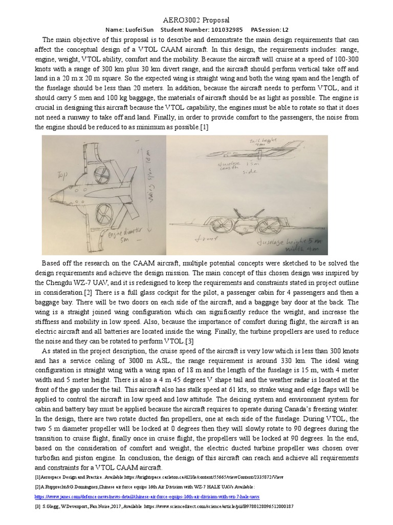 AERO3002 Proposal | PDF | Aircraft | Aviation